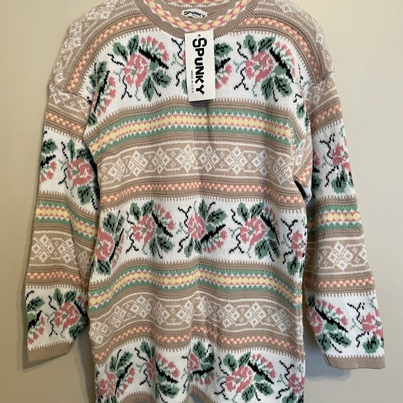 Spunky | Sweaters | Vintage Spunky Medium Crew Neck Pullover Sweater W ...